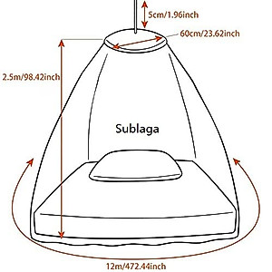 Sublaga Mosquito Net for Bed, Large White Bed Canopy for Girls, Hanging Bed Net, Ideal for Bedroom Decorative, Travel with Storage Bag (Round)