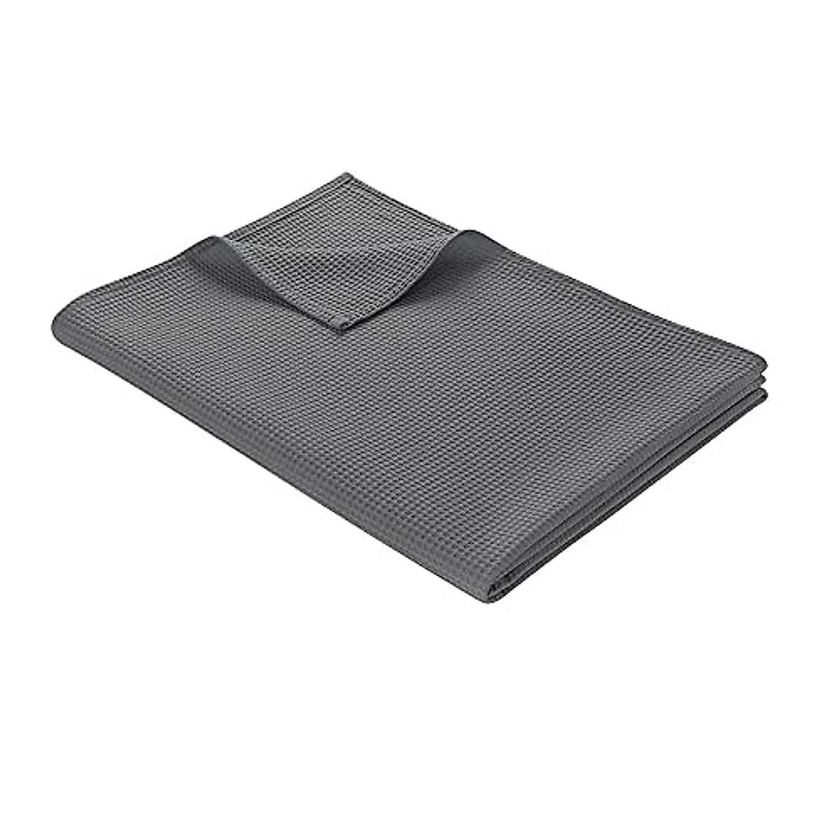 WOHNWOHL (Grey Throw Blanket I 100% Cotton I (60' x 80') Lightweight Waffle Pique Material I Square Airy Sofa Blanket I Easy-Care Summer and Fall Blanket for Every Room I Color: Grey