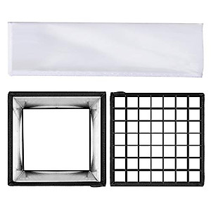 GVM Foldable Softbox Diffuser with Grid Beehive for RGB 800D/560AS/480LS Series LED Video Light, 1 Pack， Suitable for Studio Lighting, Portrait Photography, Video Lighting, Led Panel, 11"x11"