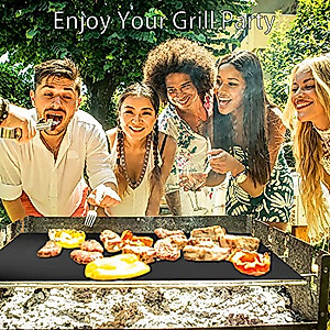 NEWKITCHEN Grill Mats for Outdoor Grill, Set of 6 Nonstick Grill Mat Reusable and Easy to Clean - Works on Gas, Charcoal, Electric Grill and More - 15.75 x 13 Inch