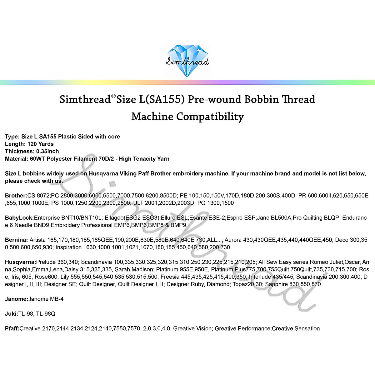 Simthread 25pcs Black Prewound Bobbin Thread Size L (SA155) 60WT for Brother Husqvarna Pfaff Embroidery Thread Sewing Thread Machine with Clear Storage Plastic Case DIY