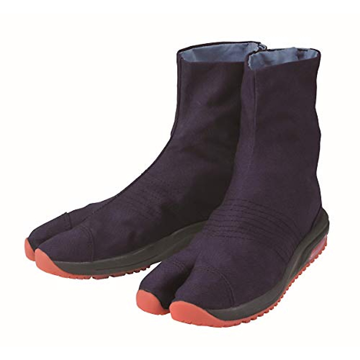 Japanese Cushioned Tabi Shoes Air Jog V 6 Clasps Toe Boots Short Version (12.5 Wide Women/11 Medium Men, Navy)
