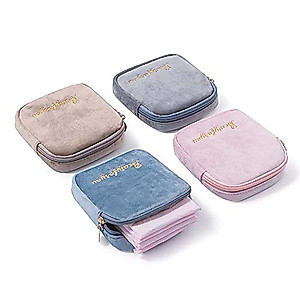 Girl Convenience Sanitary Plush Storage Bag, Portable Sanitary Napkin Storage Bag Makeup Bag Coin Purse Jewelry Organizer(pink)