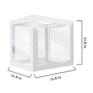 QPEY Baby Boxes with Letters for Baby Shower,Clear Baby Shower Decorations Block Boxes,Transparent Balloon Box Backdrop for Baby Shower & Birthday Party,4PCS