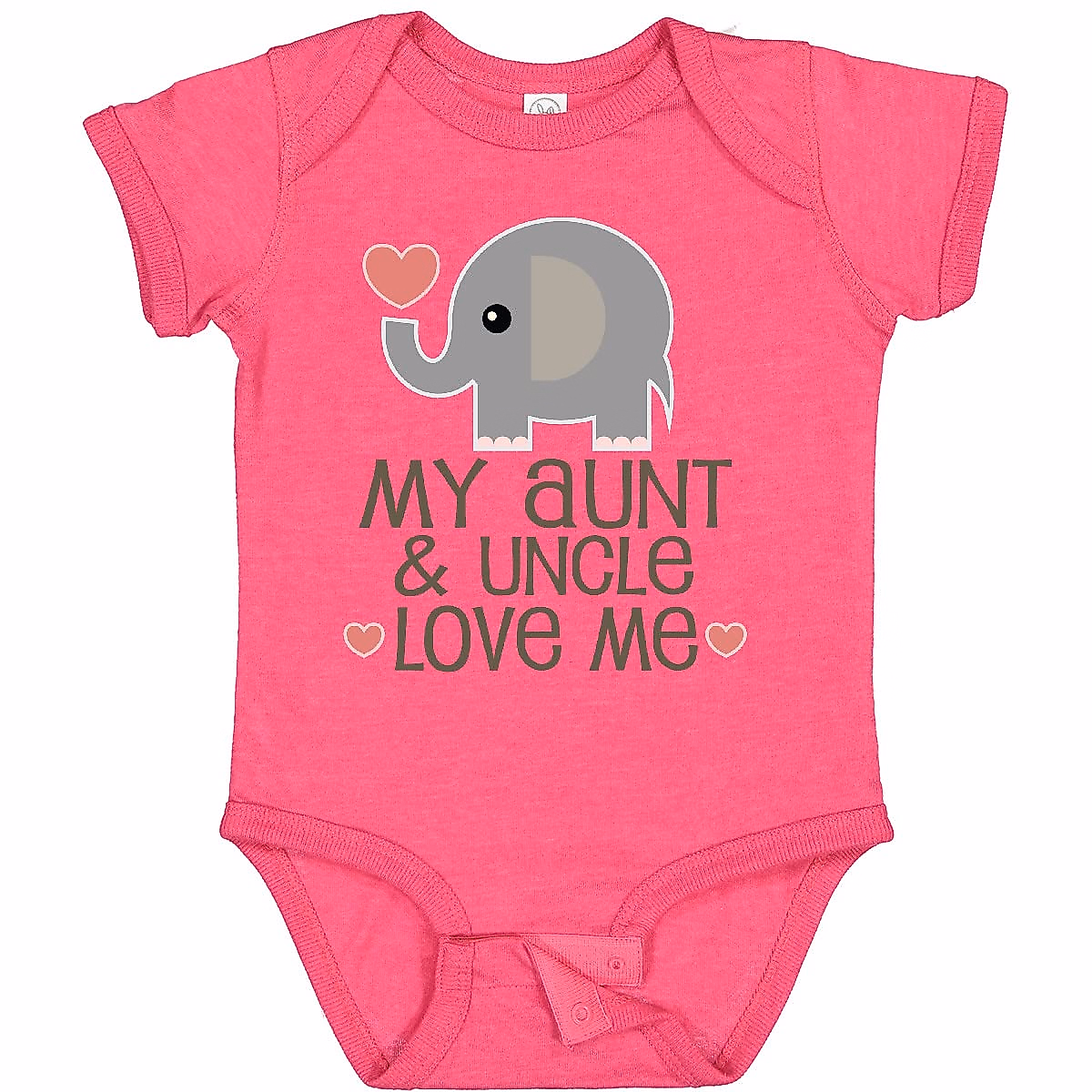 inktastic Aunt and Uncle Love Me Nephew Baby Bodysuit 6 Months Vintage Hot Pink 33977