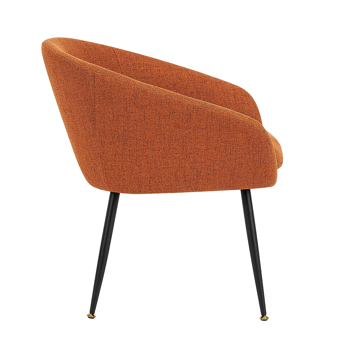 GIA Home Furniture Series Modern Linen Living Room Arm Chair with Matt Black Iron Leg, 2 Pack, Orange