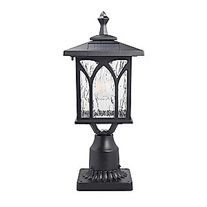 Kemeco ST4328Q Solar Post Light Outdoor Cast Aluminum LED Lamp Fixture with 3-Inch Fitter Base for Yard Garden Post Pole Pillar Mount Landscape Driveway