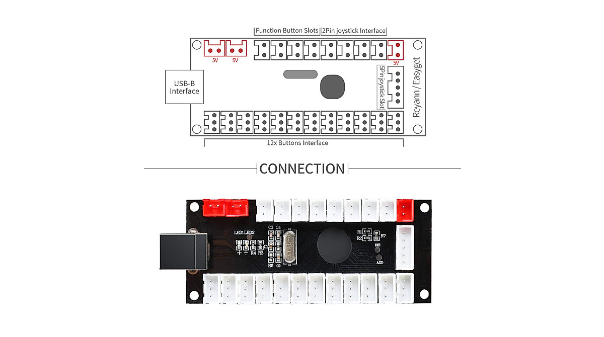 Easyget 2-Player LED DIY Arcade Kit - Build Your Own Game
