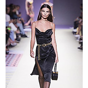 YeeHeen Leather Chain Belts Womens Metal Waist Belts Adjustable Waist Chain for Dress 105CM Gold