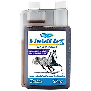 Farnam Fluidflex Liquid Joint Supplement for Horses, Helps Maintain Healthy Hip & Joint Function, 32 Ounces 32 Day Supply
