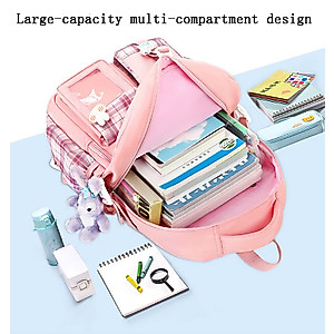 Rcuyyl Cute Backpack Elementary Bookbags Middle School bags Waterproof Bookbag Multifunction Casual Daypack Laptop Travel Bag