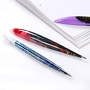 HELYZQ 5 Pcs DIY Crafts Crystal Epoxy Resin Mold Ballpoint Pen Casting Silicone Mould