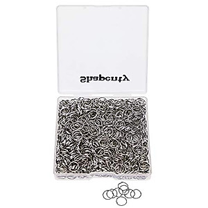 Shapenty 1000PCS Nickel Plated Iron Open Jump Rings Connectors Bulk for DIY Craft Earring Necklace Bracelet Pendant Choker Jewelry Making Findings and Key Ring Chain Accessories (Nickel, 8mm)