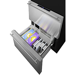 Summit Appliance ADFD243 24" Wide 2-Drawer All-Freezer, ADA Compliant, 3.71 cu.ft. Capacity, Built-in Capable, Child Lock, Open Drawer Alarm, Stainless Steel Drawers, Frost-free Operation