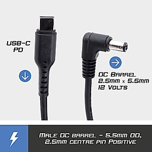 Blind SPOT - USB to 12V Adapter - 12 Volt DC Power Cable - Use Any PD USBC Power Bank to Power Any 12V Device - Turn Your Power Bank into a 12 Volt Battery