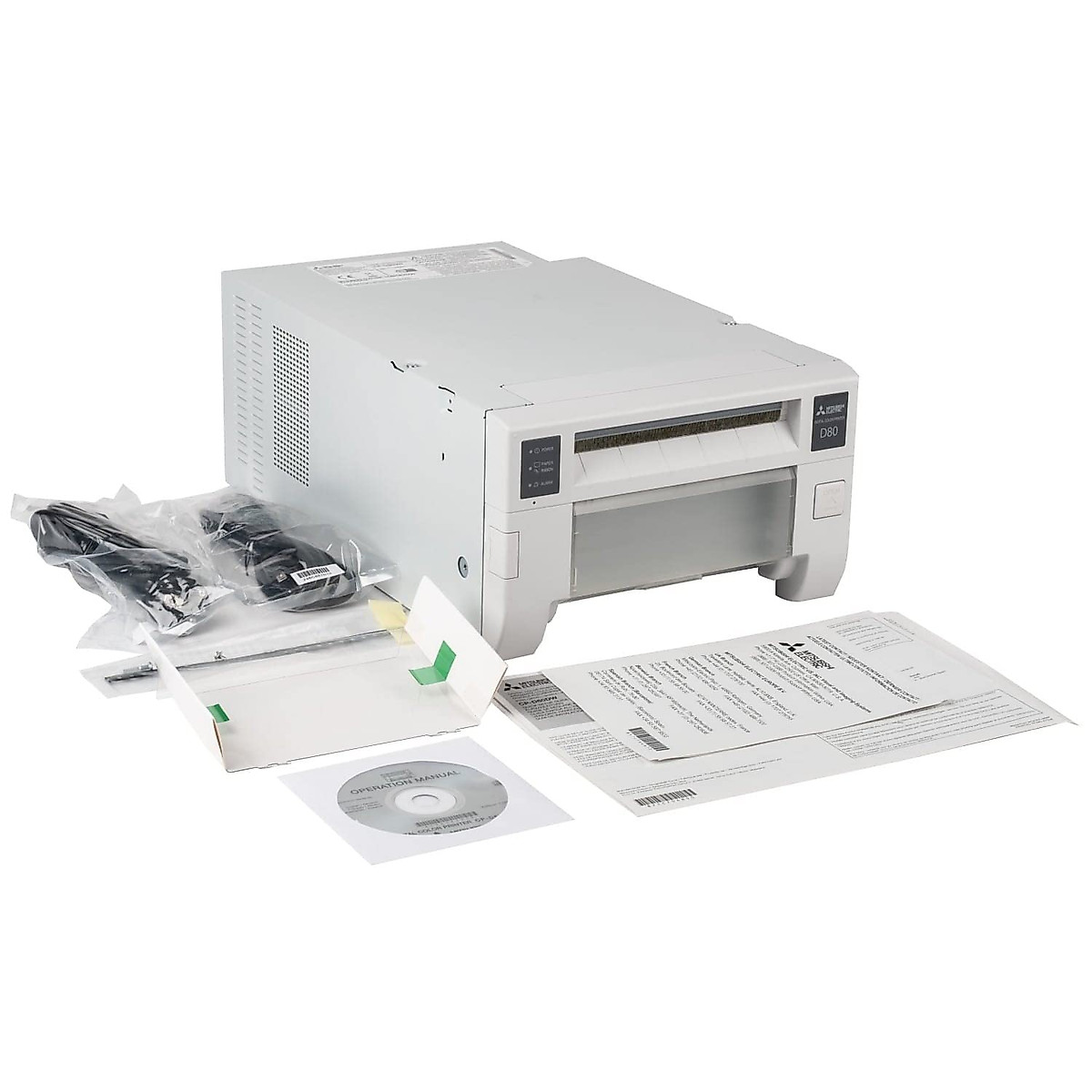Mitsubishi CP-D80DW Dye Sublimation Thermal Transfer Full Color Photo Printer with Rewind Function, 300 dpi, 2 Print Sizes/1 Media, 6" Roll