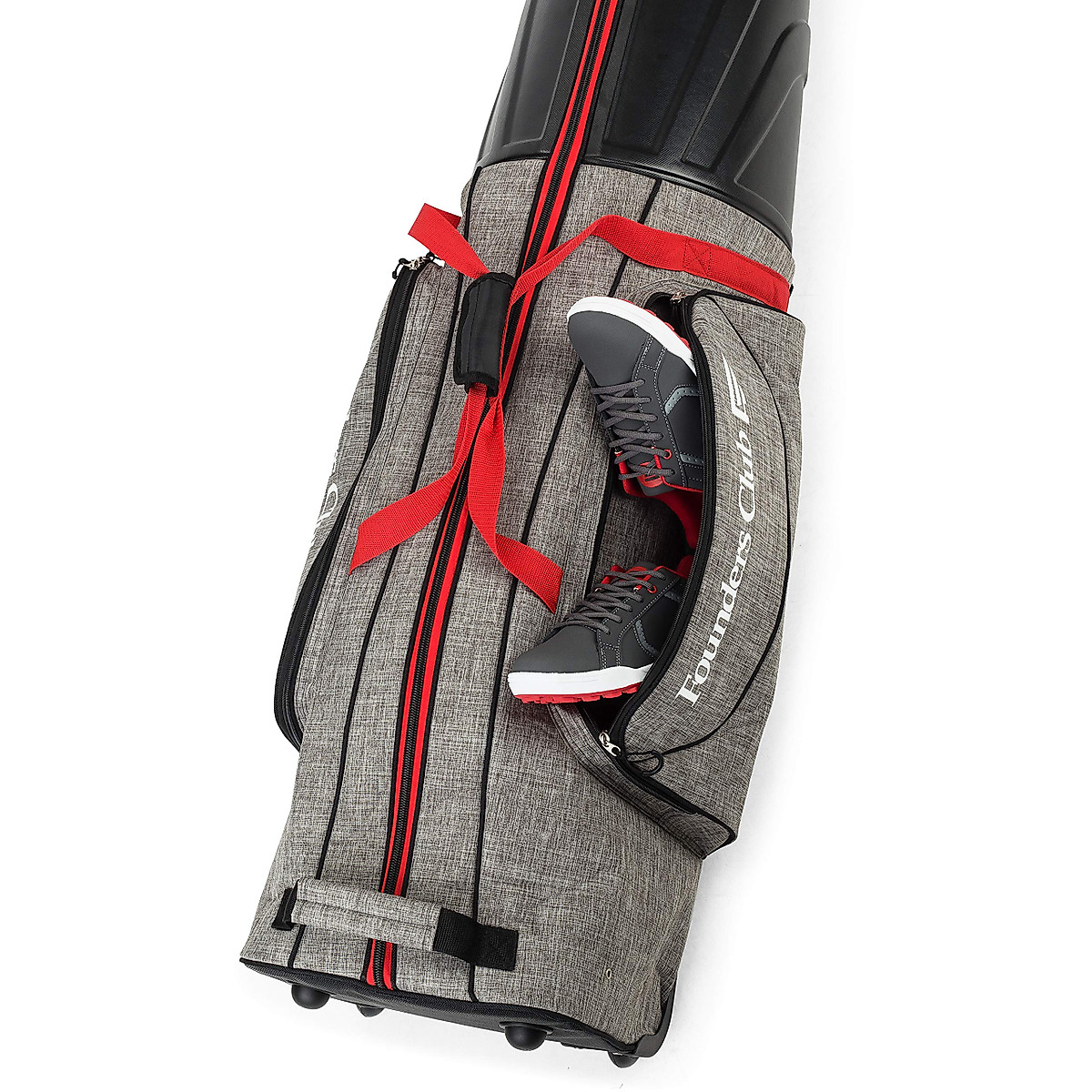 Founders Club Golf Travel Bag Travel Cover Luggage for Golf Clubs with ABS Hard Shell Top