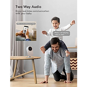 Nooie Baby Monitor, WiFi Pet Camera Indoor, Wireless IP Nanny Camera, 1080P Home Security Camera, Motion Tracking, IR Night Vision, Compatible with Alexa, Two-Way Audio