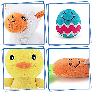 teytoy My First Easter Basket Playset Stuffed, Nontoxic Fabric Baby Toys Activity Easter Egg Fillers, Easter Party Decoration for Infants Boys and Girls