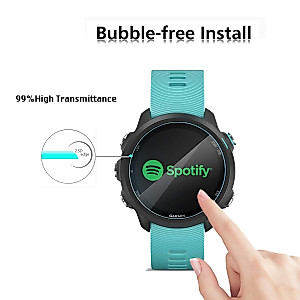 AKWOX Pack of 4 Compatible with Garmin Forerunner 45 45S 245 245 Music Tempered Glass Screen Protector, [0.3mm 2.5D High Definition 9H] Screen Protector for Garmin Vivoactive 3