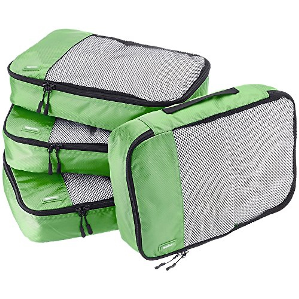 Amazon Basics 4 Piece Packing Travel Organizer Cubes Set - Medium, Green
