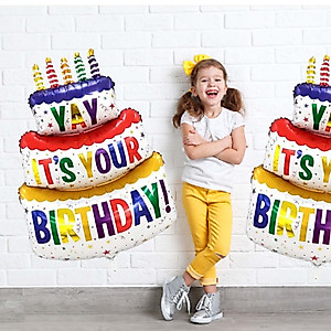 2pcs Happy Birthday Balloon Big 41" Foil Inflated Mylar Balloons for Birthday Party Supplies Baby Shower Decorations