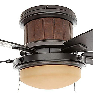 Hampton Bay Roanoke 48 in. LED Indoor/Outdoor Natural Iron Ceiling Fan with Light Kit
