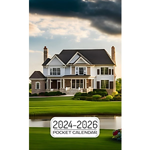 Pocket Calendar 2024-2026: Two-Year Monthly Planner for Purse , 36 Months from January 2024 to December 2026 | Photo realistic image | House with scenic background | State of Illinois