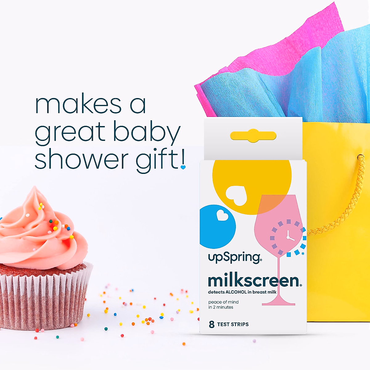 Upspring Milkscreen Test Strips to Detect Alcohol in Breast Milk - at-Home Test for Breastfeeding Moms, Simple Breast Milk Alcohol Dip Test with Accurate Results in 2 Minutes, 20 Test Strips