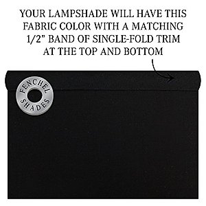 FenchelShades.com 10" Top Diameter x 10" Bottom Diameter 10" Height Fabric Drum Lampshade Spider Attachment (Linen Black)
