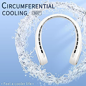 FrSara Neck Fan, Portable Fan Strong Wind, Upgraded 5200mAh, Upgraded Air Volume,360° Cooling, Quiet, No Hair Twisting, Even Air Volume On Both Sides, Non-Slip Material, Short Charging, Long Use Time