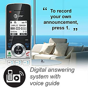 AT&T 4 Handset Answering System Connect to Cell Rosegold TL96497 (Renewed)