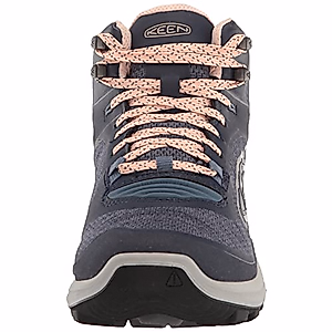KEEN Women's Terradora Flex Mid Height Waterproof Hiking Boots, Vintage Indigo/Peachy, 6.5