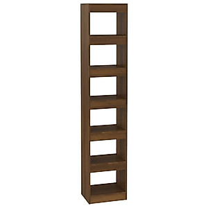 Natulvd 6 Tier Narrow Bookshelf, 78 Inch Tall Corner Bookcase with Open Shelves, Shelving Unit Display Rack Room Divider for Small Space Living Room, Kitchen, Bathroom, Balcony, Brown