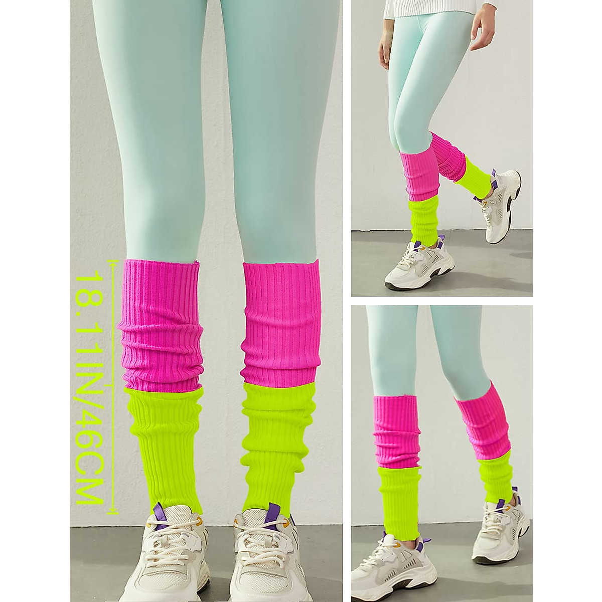 v28 Women Juniors 80s Eighty's Ribbed Leg Warmers for Party Sports(mixi)