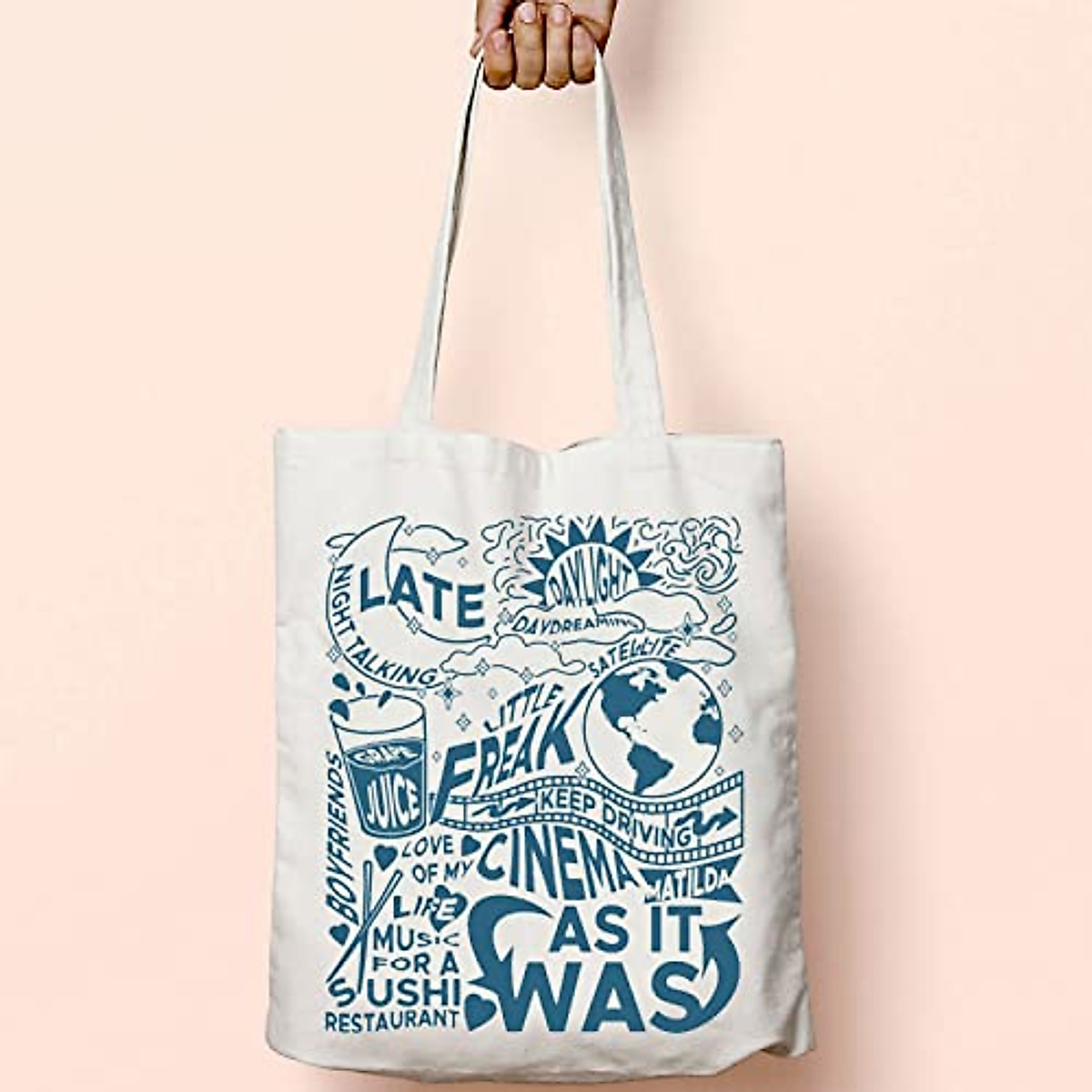 Singer Inspired Tote Bag Singer Song Idea Gift Women Canvas Tote Bag Gift for Fan (HS tote bl)