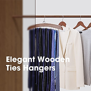 Ulimart Tie Rack 2Pcs Tie Racks for Men Closet 24 Hooks, Wooden Tie Organizer with Upgraded 360°Rotating, Scarves Accessories Closet Organizer for Bras,Tank Tops,Camisoles etc.Walnut…