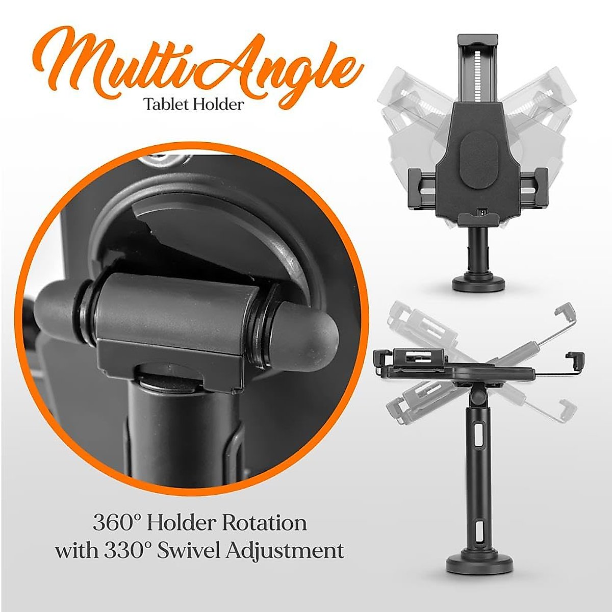 Pyle PSPADLK8 Anti-Theft Tablet Security Stand Kiosk - Table Mount Desktop Tablet Case Holder with Lock, Adjustable Clamp Arm, Internal Cable Routing, for iPad, Kindle, Samsung, Android Tablets