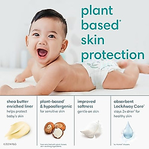 Pampers Baby Diapers - Pure Protection - Size 4, 150 Count, for up to 100% Leakproof, Premium Plant-based Skin Protection