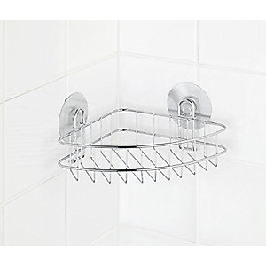 Static-Loc Corner Shower Caddy, Shower Shelf, Corner Shower Shelf, Shower Corner Caddy Made of Steel, Shower Storage, Chrome 10.4 x 4.3 x 7.5 in
