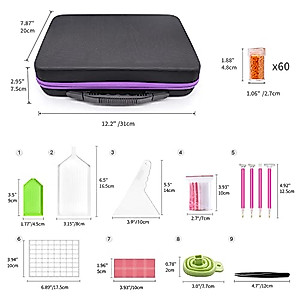 ARTDOT Diamond Painting Storage Containers, 60 Slots Diamond Painting Accessories Shockproof Jars for Jewelry Beads Rings Charms Glitter Rhinestones