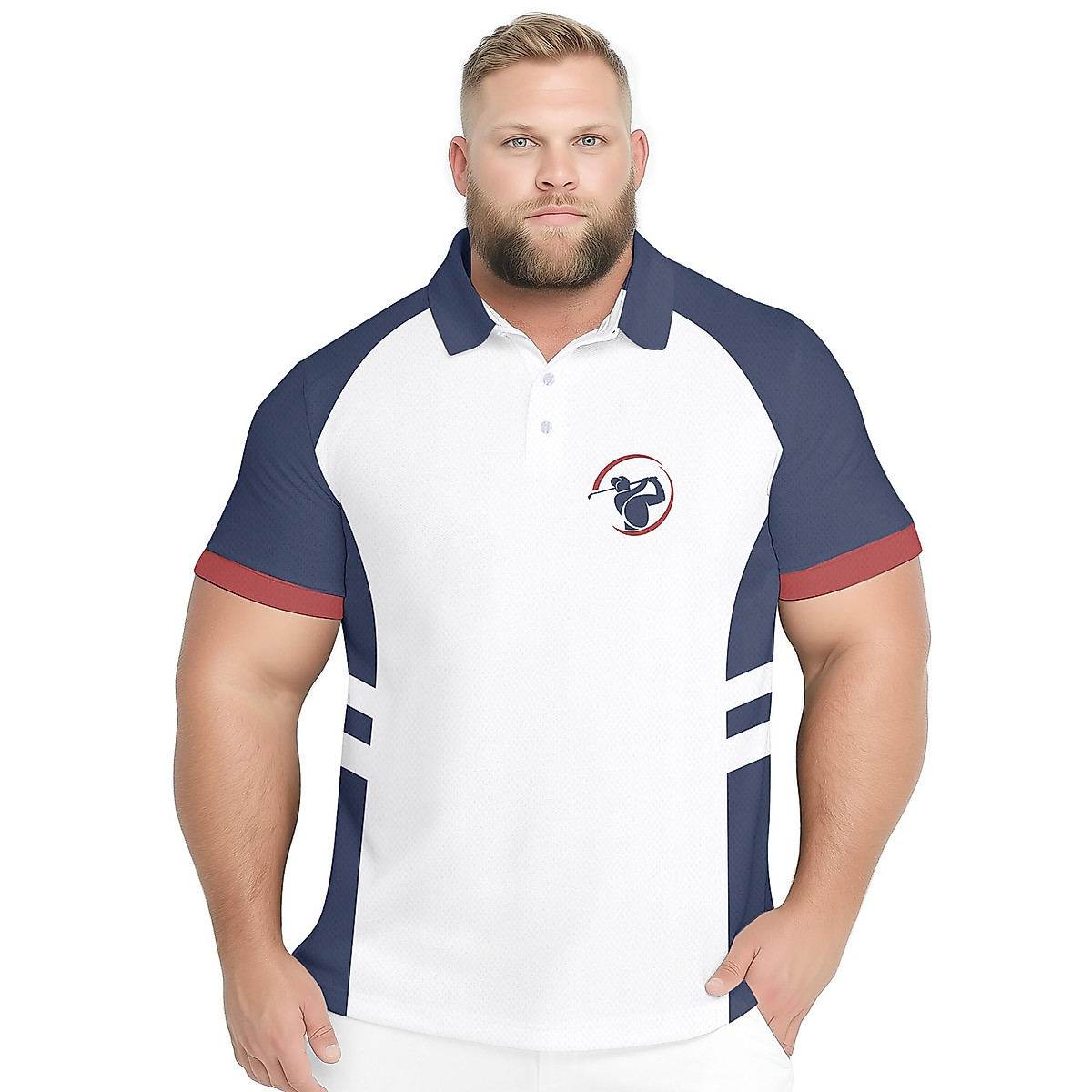 HIVICHI Golf Shirts for Men Polo Shirt for Men Funny Polo Shirt Swing American Flag Shirts Patriotic Crazy Dry Fit Golf Gifts