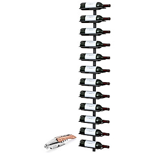TheRackCo. Wall Series - Center Frame Metal Wall Mount Wine Bottle Rack, Black (6 Bottles)