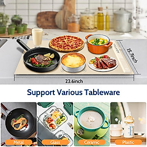 Electric Food Warming Mat, Silicone Heating Tray with Adjustable Temperature, Rollable & Portable Food Warmer for Parties, Buffets, Family Gatherings.