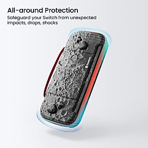 tomtoc Carrying Case for Hori Nintendo Switch Split Pad Pro Controller, Hard Shell Protective Travel Bag with 30 Game Cartridges, Switch Binbok Joy Pad Controllers case, Shockproof, Lightweight