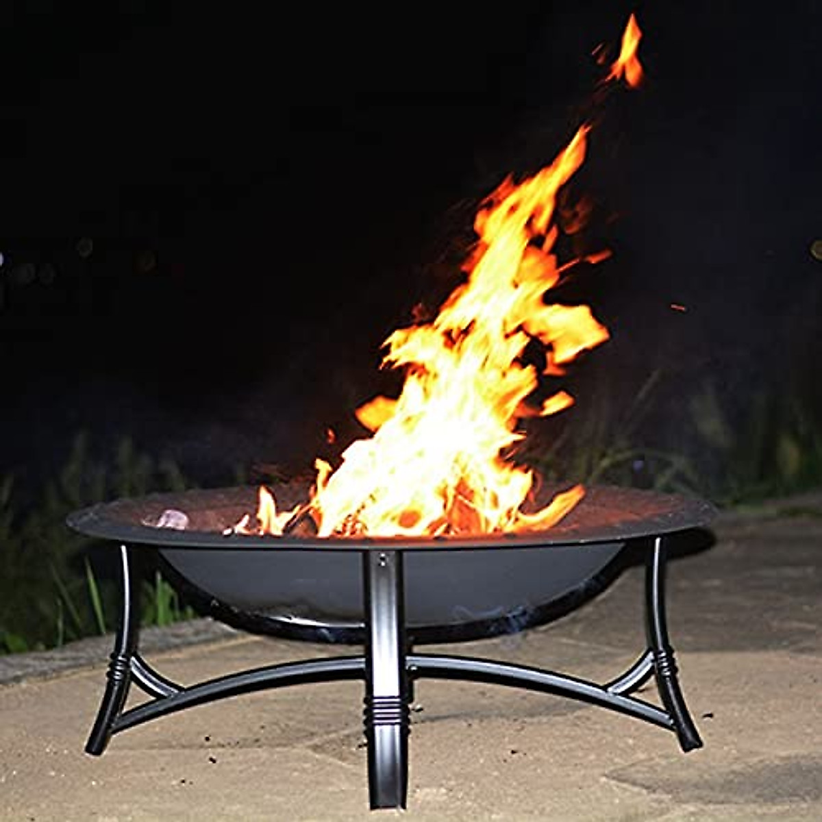 ZLXDP Camping Fire Pit Bonfire Stove Bonfire Activity Wood Basket Black Garden Decoration Wood Stove Heating Furnace with Baking Net