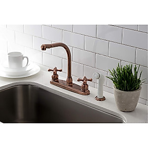 Kingston Brass KB716AX Victorian 8" Centerset Kitchen Faucet, Antique Copper