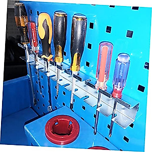 Hohopeti 1pc Screwdriver Holder Wall Mount Clothes Mounted Organizer Wall Mount Tool Garage Wall Tool Mounted Clothes Rack Wrench Rack Hand Tool Rack Bolts Silver Steel Galvanized