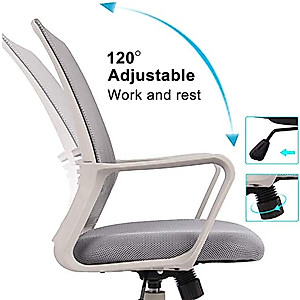 Office Chair, Desk Chair Home Office Chair Mesh Computer Chair Ergonomic Office Chair with Lumbar Support Armrests, Mid Back Task Chair Adjustable Swivel Rolling Chair for Home Office, Living Room