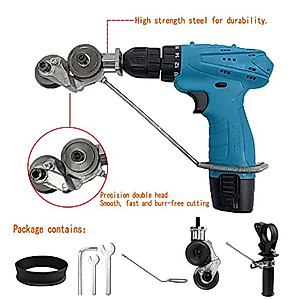 IHZZ Electric Drill Shears Attachment Cutter Nibblers, Metal Cutter, Sheet Plate Nibbler Safe and Durable Accessory for Cutting, (DZT-01A)